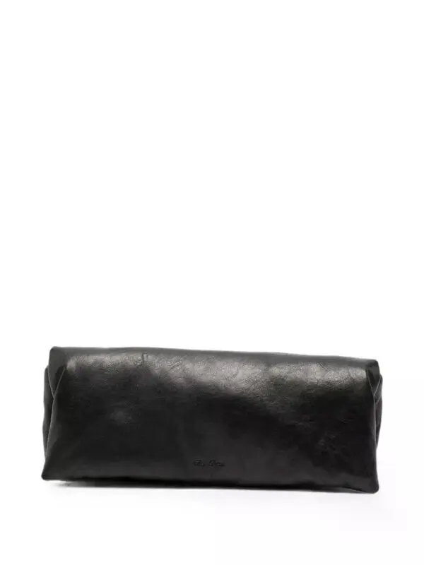 Rick Owens Logo-debossed Padded Leather Clutch Bag - Black