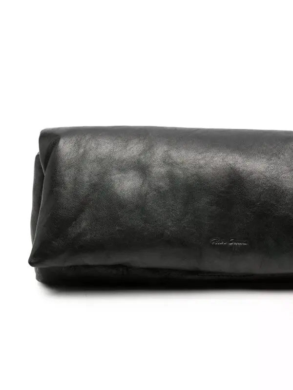 Rick Owens Logo-debossed Padded Leather Clutch Bag