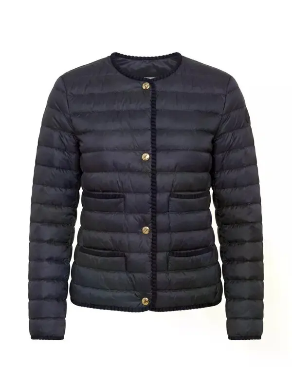 Moncler Quilted Braided-trim Jacket - Blue