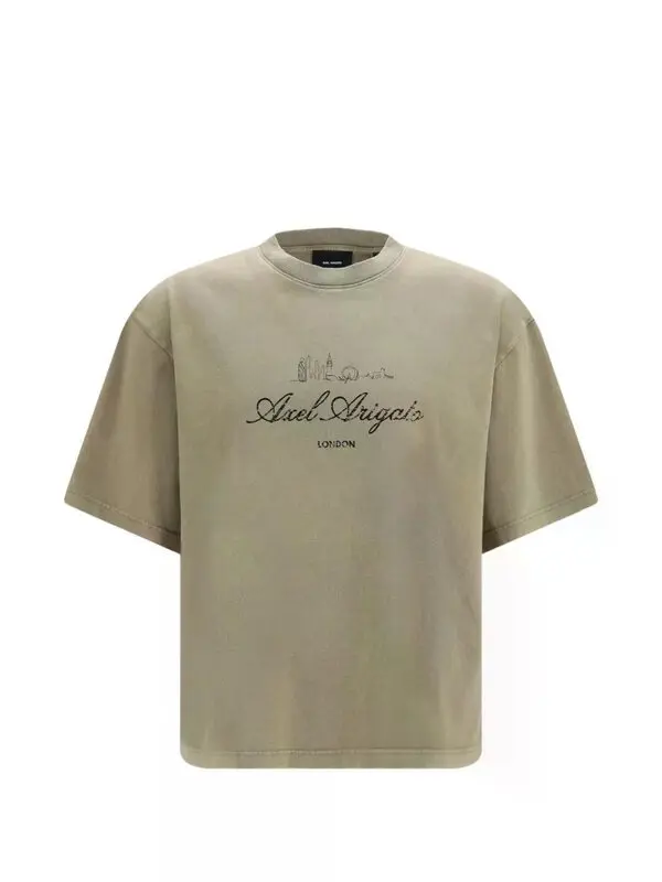 Axel Arigato Logo-print Washed T-shirt - Neutrals