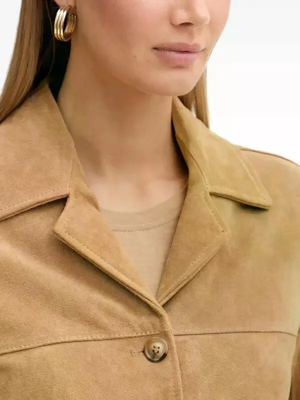 VICOLO Suede Button-up Patch-pocket Jacket