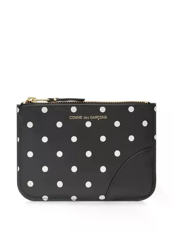 Comme Des Garçons Polka Dot Zip Wallet - Black