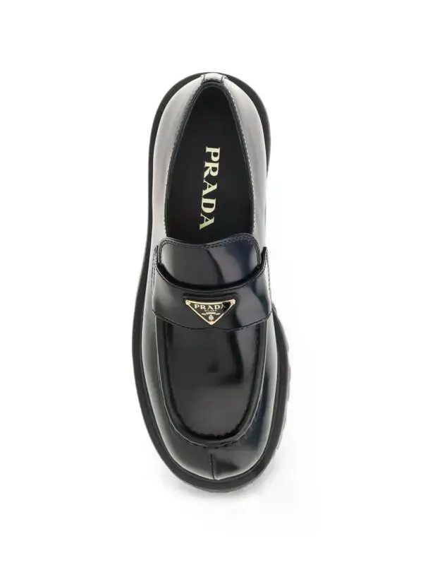 Prada Logo Plaque Chunky Sole Loafers