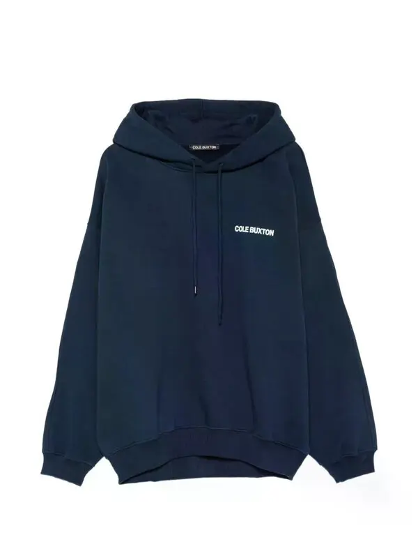 COLE BUXTON Logo-print Drawstring Hoodie - Blue