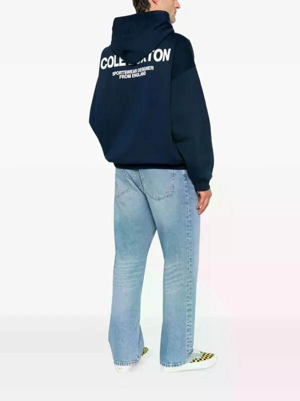 COLE BUXTON Logo-print Drawstring Hoodie - Blue