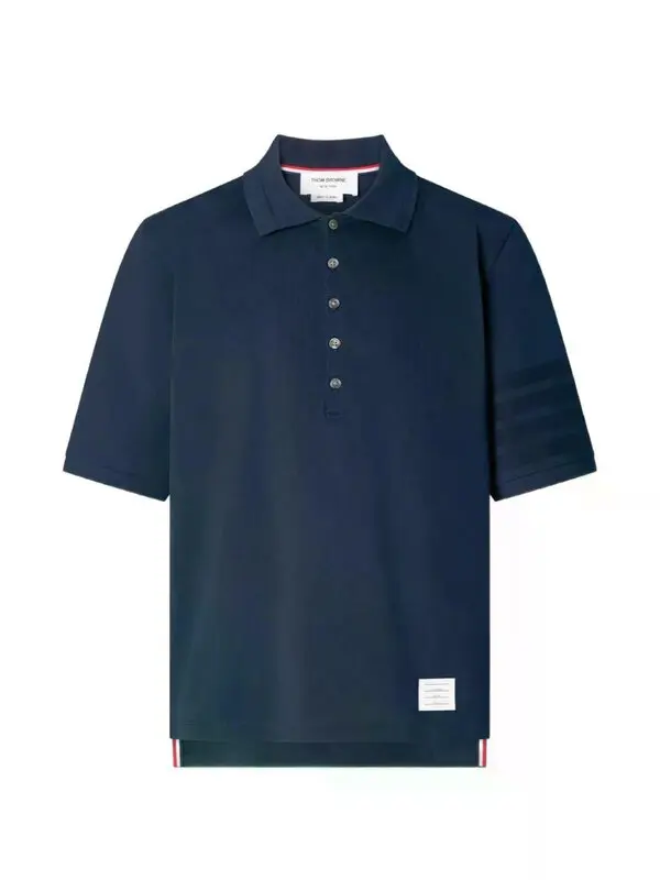 Thom Browne 4-bar Ottoman Polo Shirt - Blue