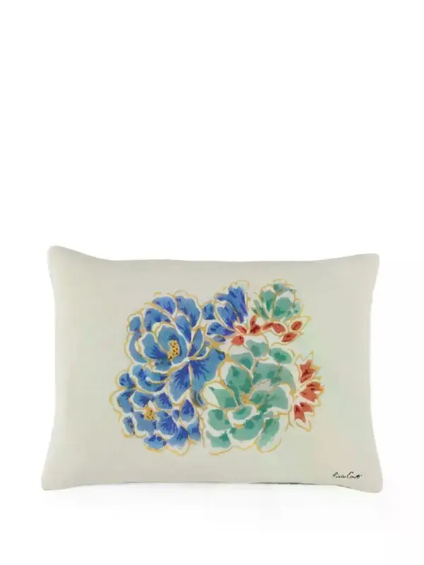 LISA CORTI Positano Floral-print Cushion - Neutrals