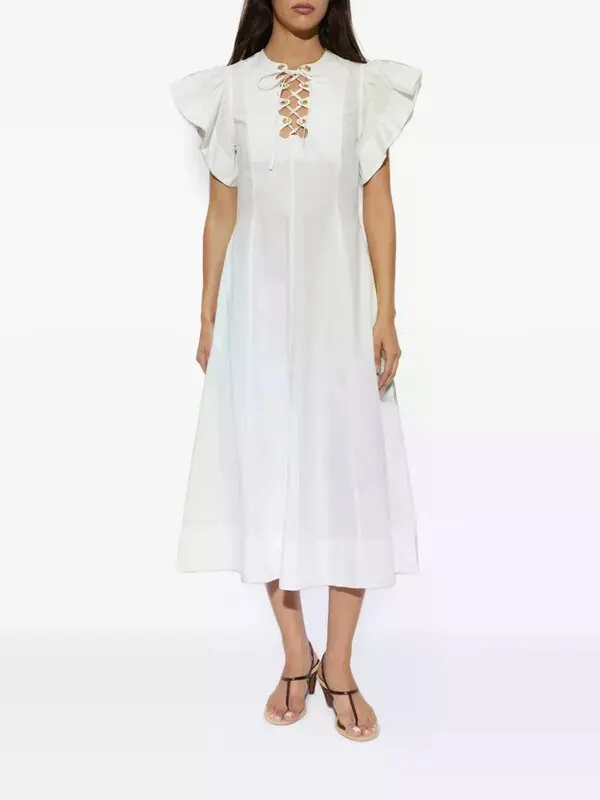 Ulla Johnson Odessa Midi Dress With Ruffled Sleeves
