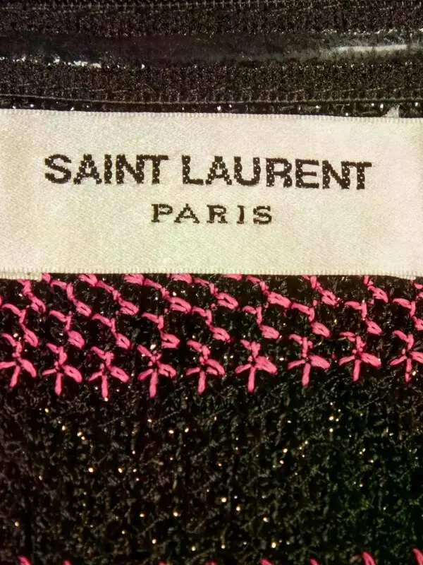 Saint Laurent Sequin Embellished Striped Strapless Top