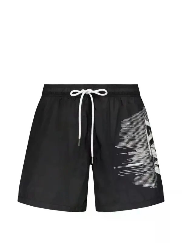 PLEIN SPORT Logo Print Swim Shorts - Black