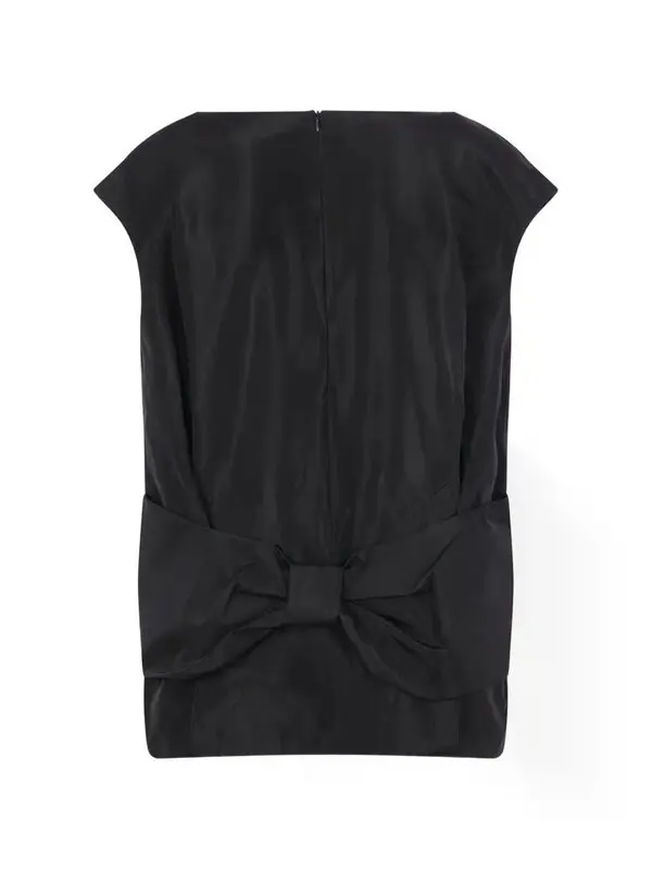 Simone Rocha Taffeta Bow Detail Peplum Top