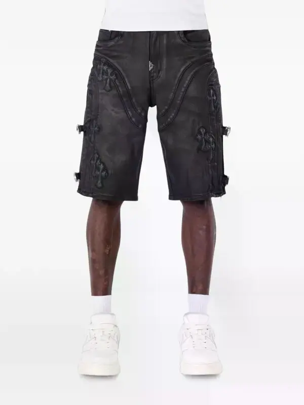 GUAPI Appliqué-detail Buckled Shorts