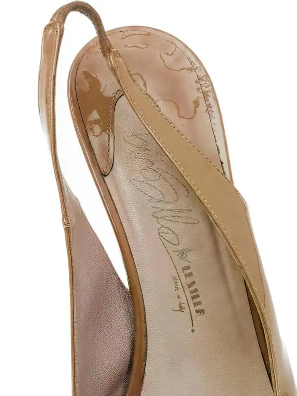 LE SILLA Patent Leather Peep-toe Slingback Platform Stiletto Sandals