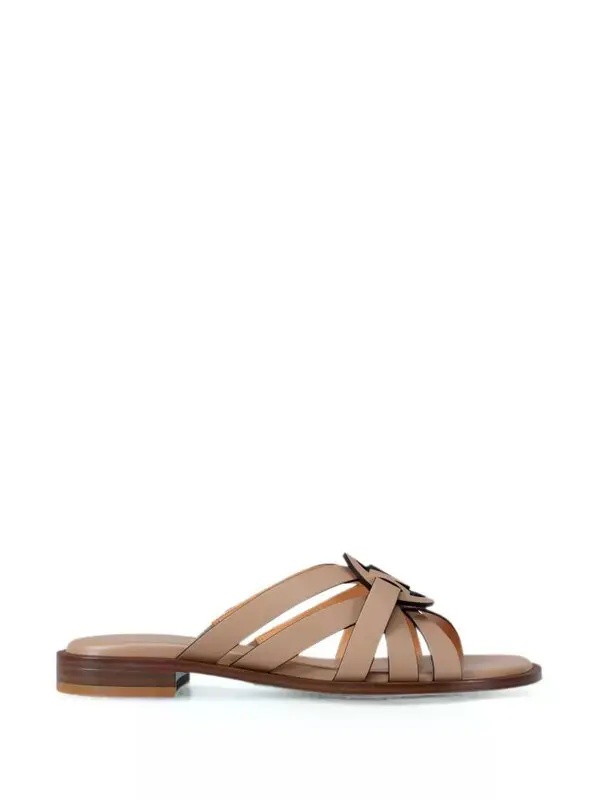 Michael Kors Erika Logo-plaque Flat Sandals - Neutrals