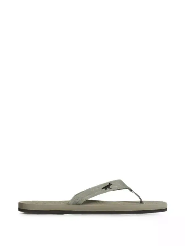 Maison Kitsuné X Indosole Easy Living Fox-patch Flip Flops - Green
