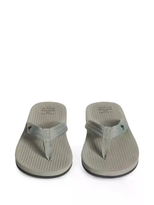 Maison Kitsuné X Indosole Easy Living Fox-patch Flip Flops - Green