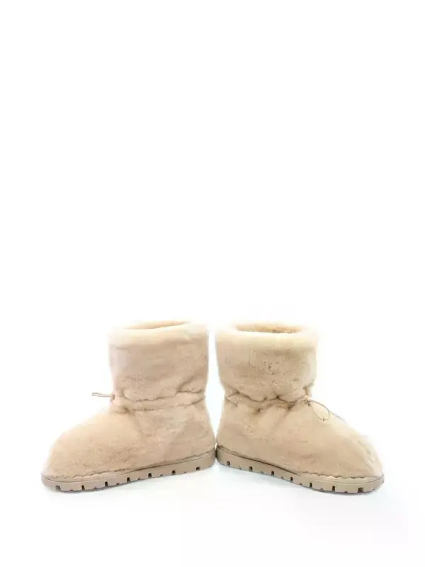 Prada Shearling Logo Plate Boots