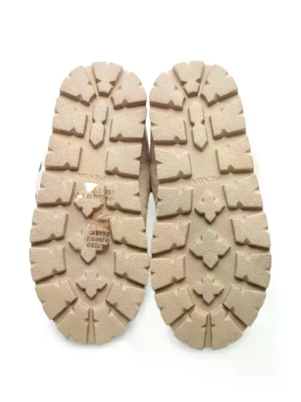 Prada Shearling Logo Plate Boots