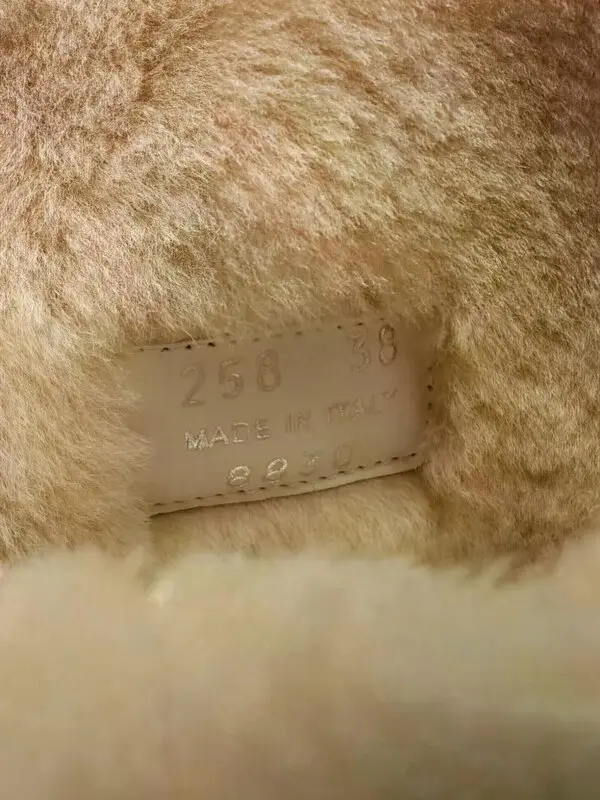 Prada Shearling Logo Plate Boots
