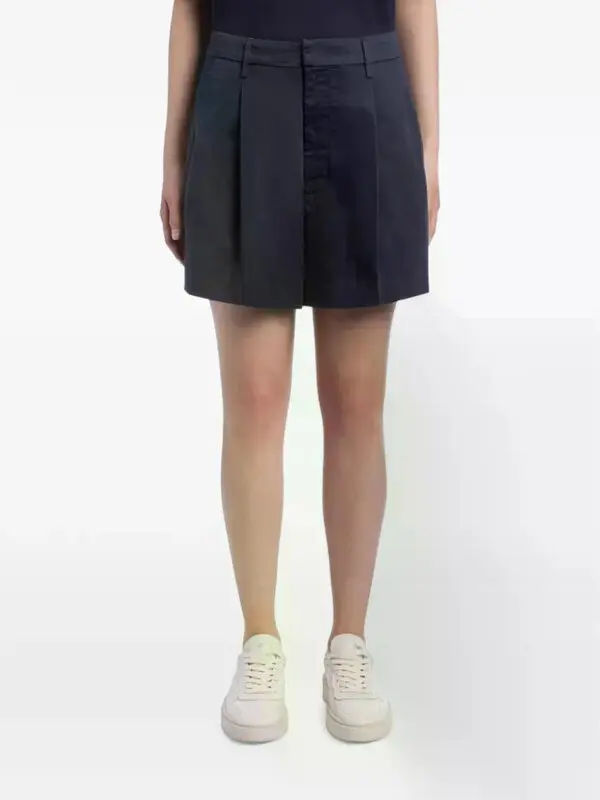 DONDUP Lori Pleated Shorts With Logo Plaque