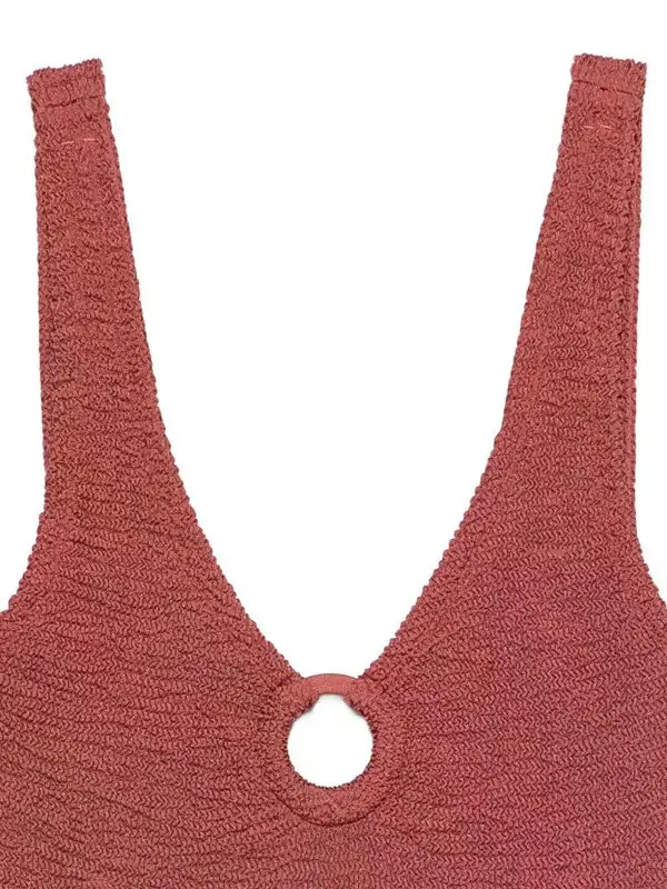 Hunza G Covceline Crinkle-effect Ring-detail Swimsuit