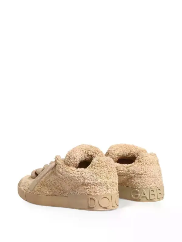 Dolce & Gabbana Faux Shearling Low Top Sneakers