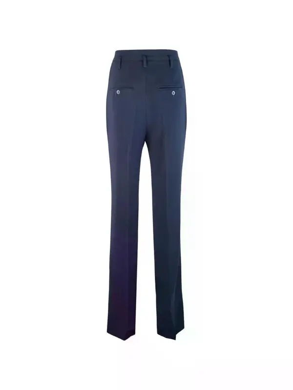 Max Mara Tailored Straight Leg Trousers With Button Detail - Blue
