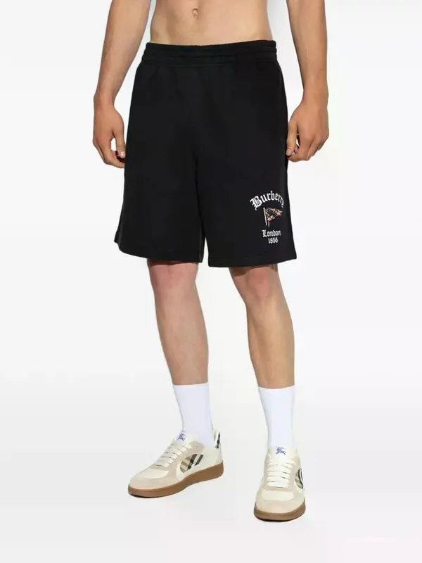 Burberry Cotton Bermuda Shorts With Logo Embroidery