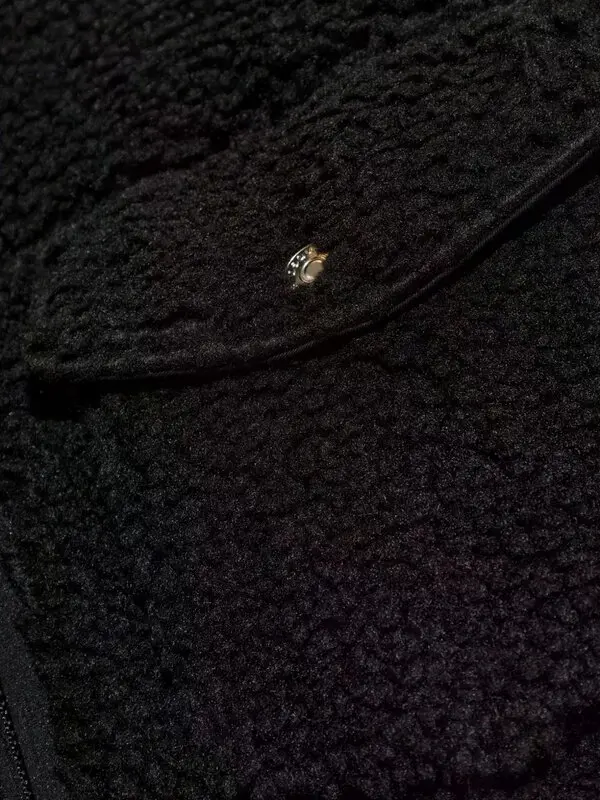 Dsquared2 Fleece Zip-up Jacket With Spread Collar And Logo Patch