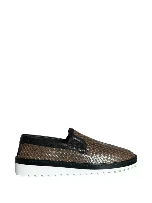 Dolce & Gabbana Woven Leather Slip-on Sneakers