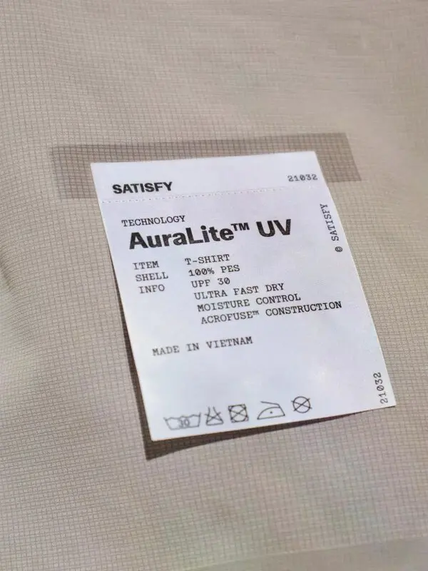 Satisfy Auralite Uv T-shirt With Grid Texture Panelling