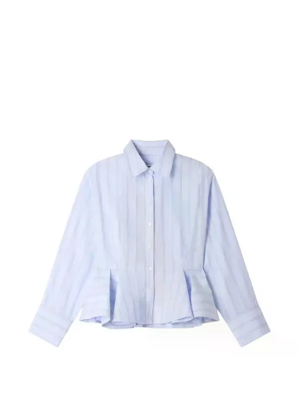 Sandro Striped Pleated Peplum Shirt