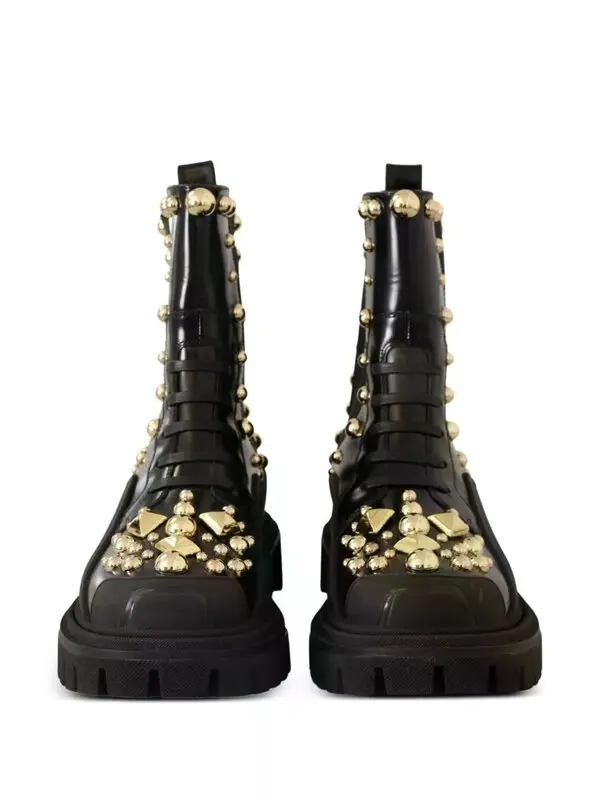 Dolce & Gabbana Studded Leather Combat Boots