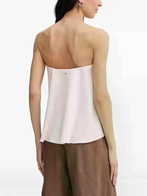 TWINSET Strapless Sweetheart Neck Pleated Top