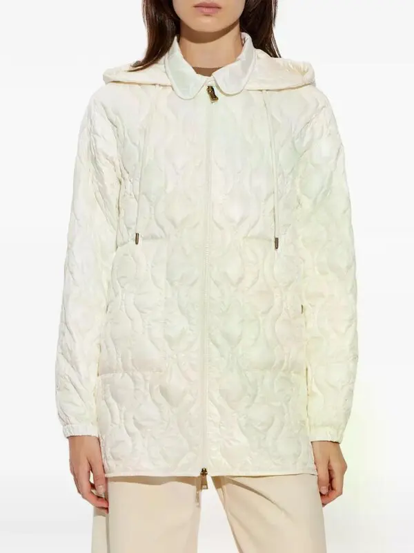 Moncler Balette Geometric Quilted Hooded Jacket - Neutrals