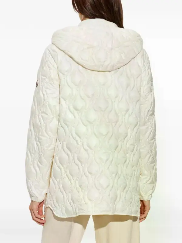 Moncler Balette Geometric Quilted Hooded Jacket - Neutrals