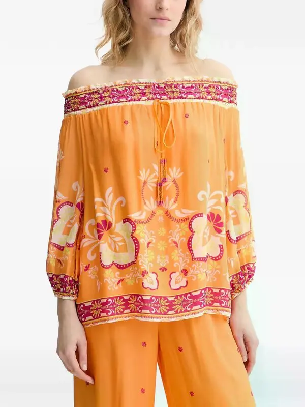 TWINSET Floral Print Off-shoulder Blouse
