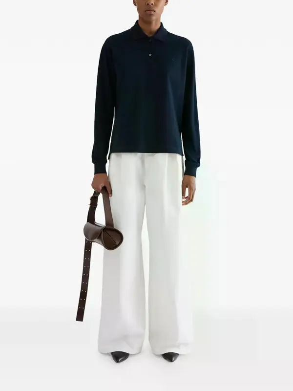 JIL SANDER Monogram-embroidered Piquet Polo