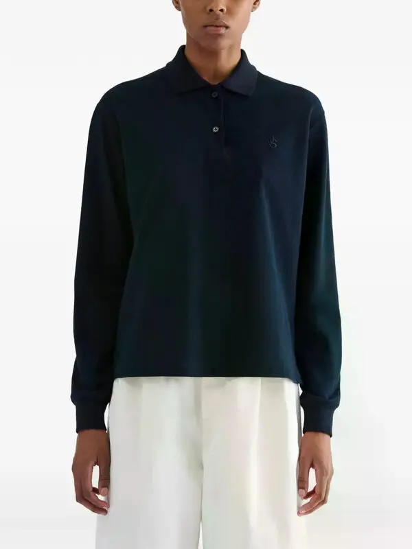 JIL SANDER Monogram-embroidered Piquet Polo