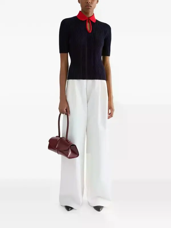 JIL SANDER Ribbed Wool Polo Knit