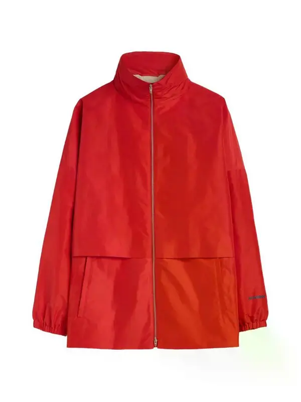 JIL SANDER Faille Texture Jacket With Stand Collar And Pack-away Hood