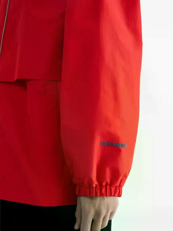 JIL SANDER Faille Texture Jacket With Stand Collar And Pack-away Hood