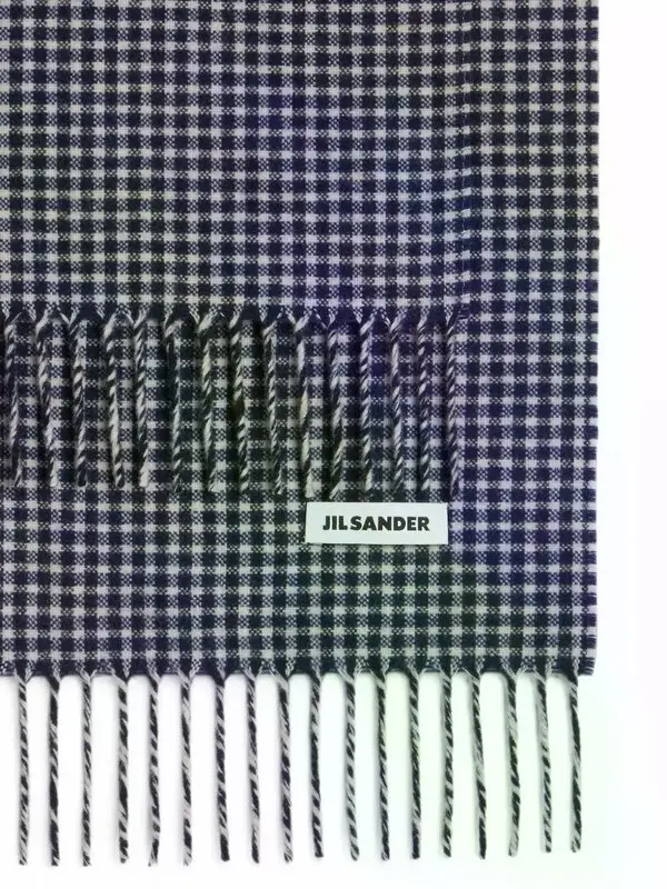 JIL SANDER Micro-checkered Handknit Scarf