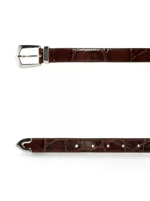 GESTUZ Gzsuva Croc-effect Leather Belt - Brown
