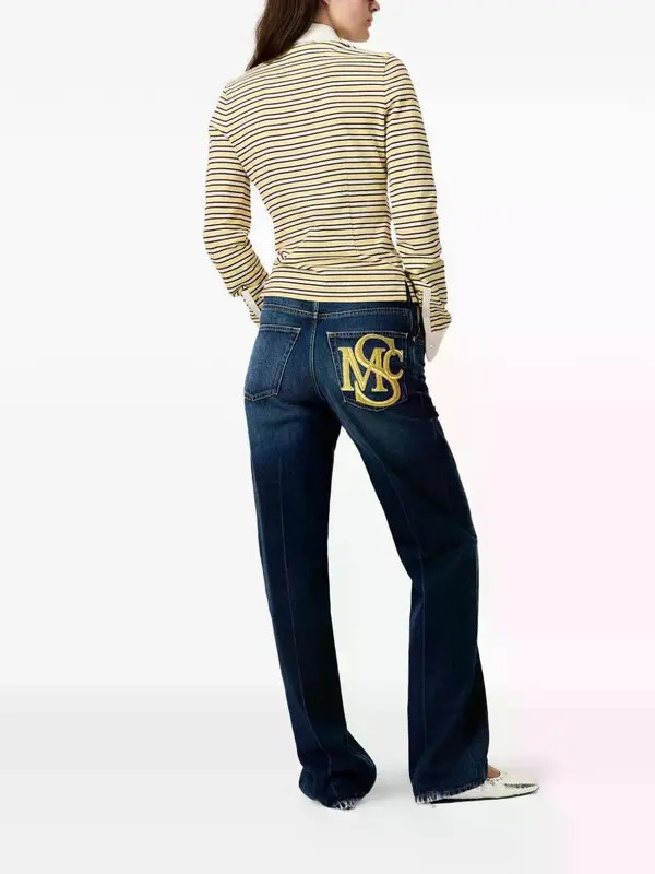 Stella McCartney Logo-embroidered Wide-leg Jeans