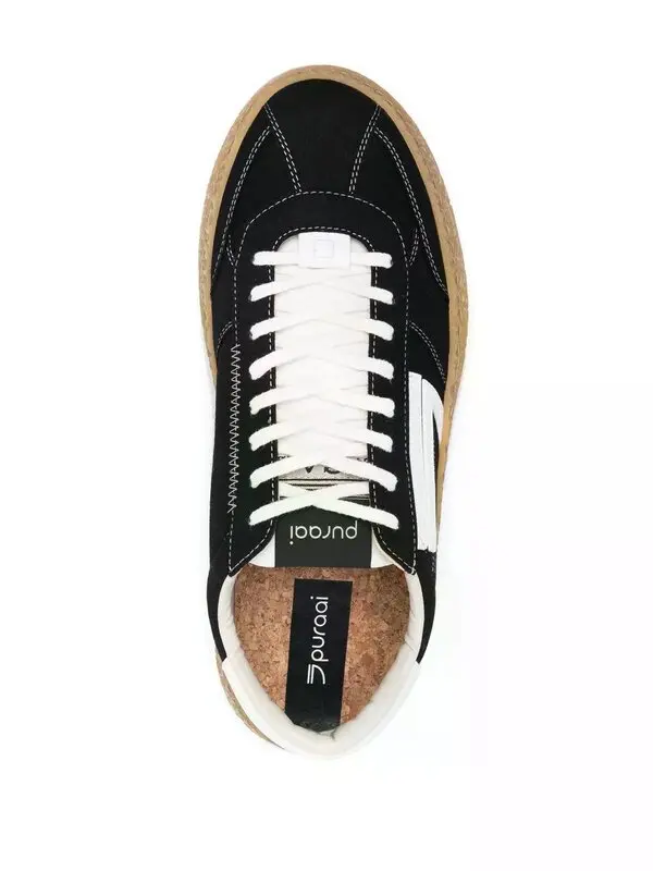 PURAAI Cacao Low-top Sneakers With Appliqué Detailing