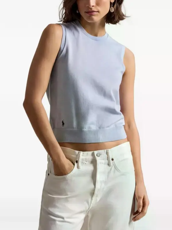 Polo Ralph Lauren Sleeveless Logo Detail Sweater - Blue