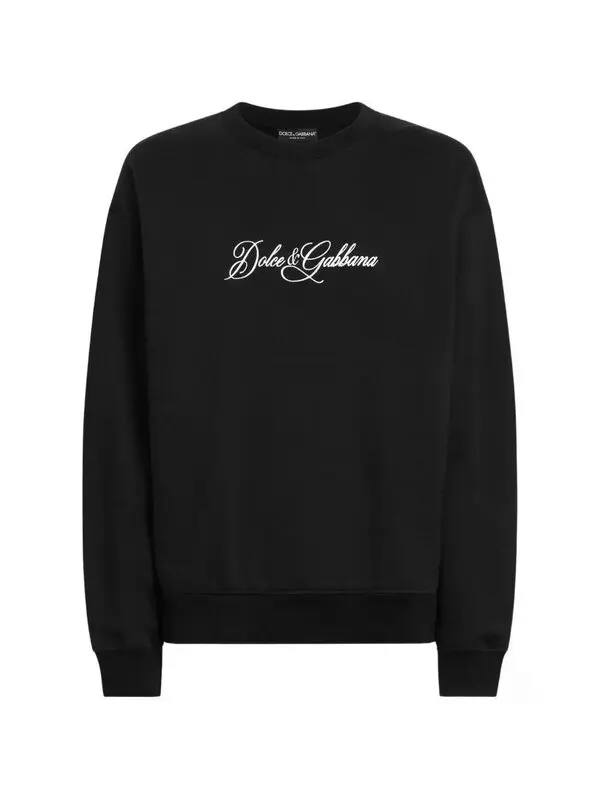 Dolce & Gabbana Cotton Crewneck Sweatshirt With Embroidered Logo