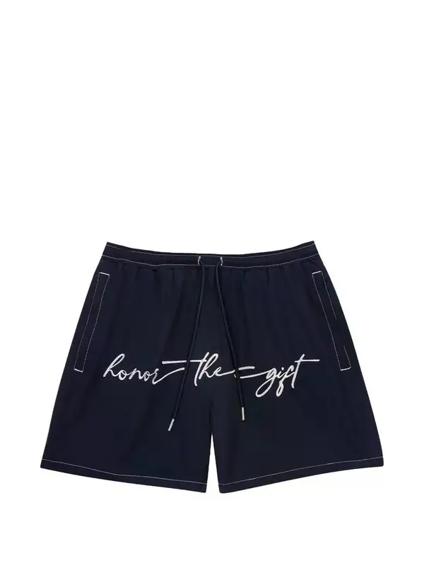HONOR THE GIFT Hybrid Cursive Logo-embroidered Drawstring Shorts