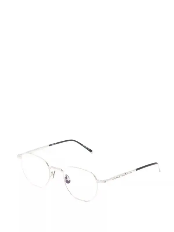 Matsuda Engraved Geometric Frame Eyeglasses - Silver